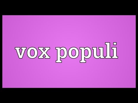 Vox populi Meaning