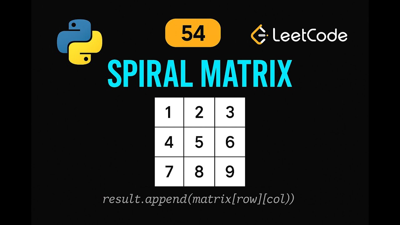 LeetCode 54: Spiral Matrix | Python Solution | Matrix Traversal