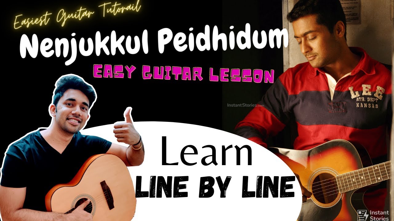 Nenjukkul Peidhidum Easy Guitar Lesson | Learn line by line