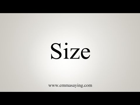 How To Say Size