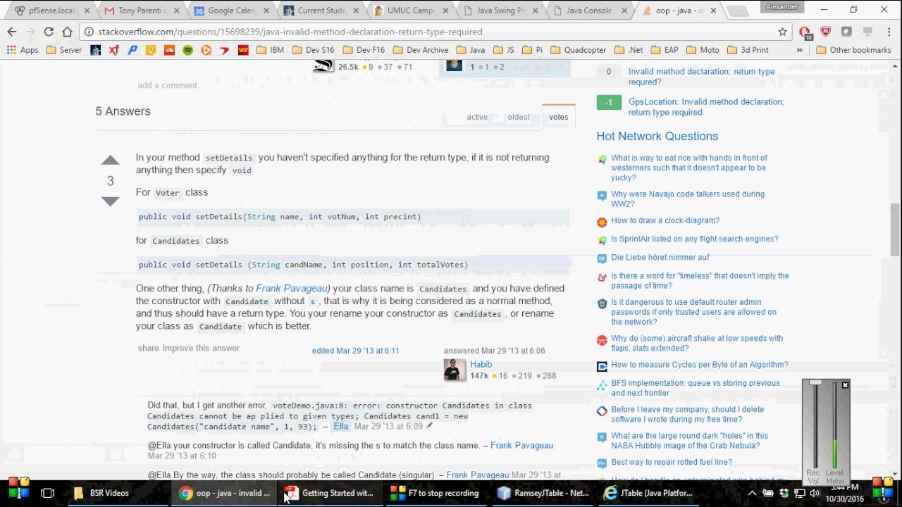 SWEN 651: Java Swing JTable