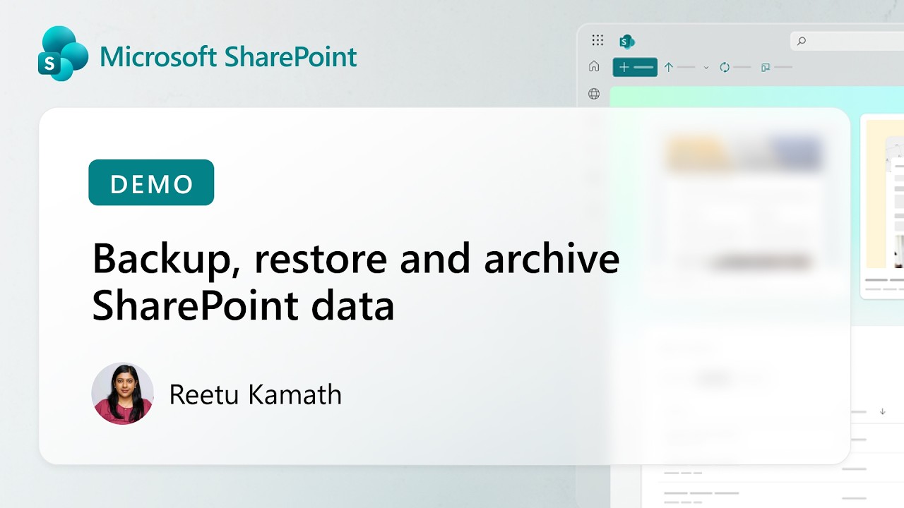 Backup, restore and archive SharePoint data