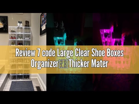 Review 7 code Large Clear Shoe Boxes Organizer【Thicker Material】Stronger Shoe Box with Magnetic Door
