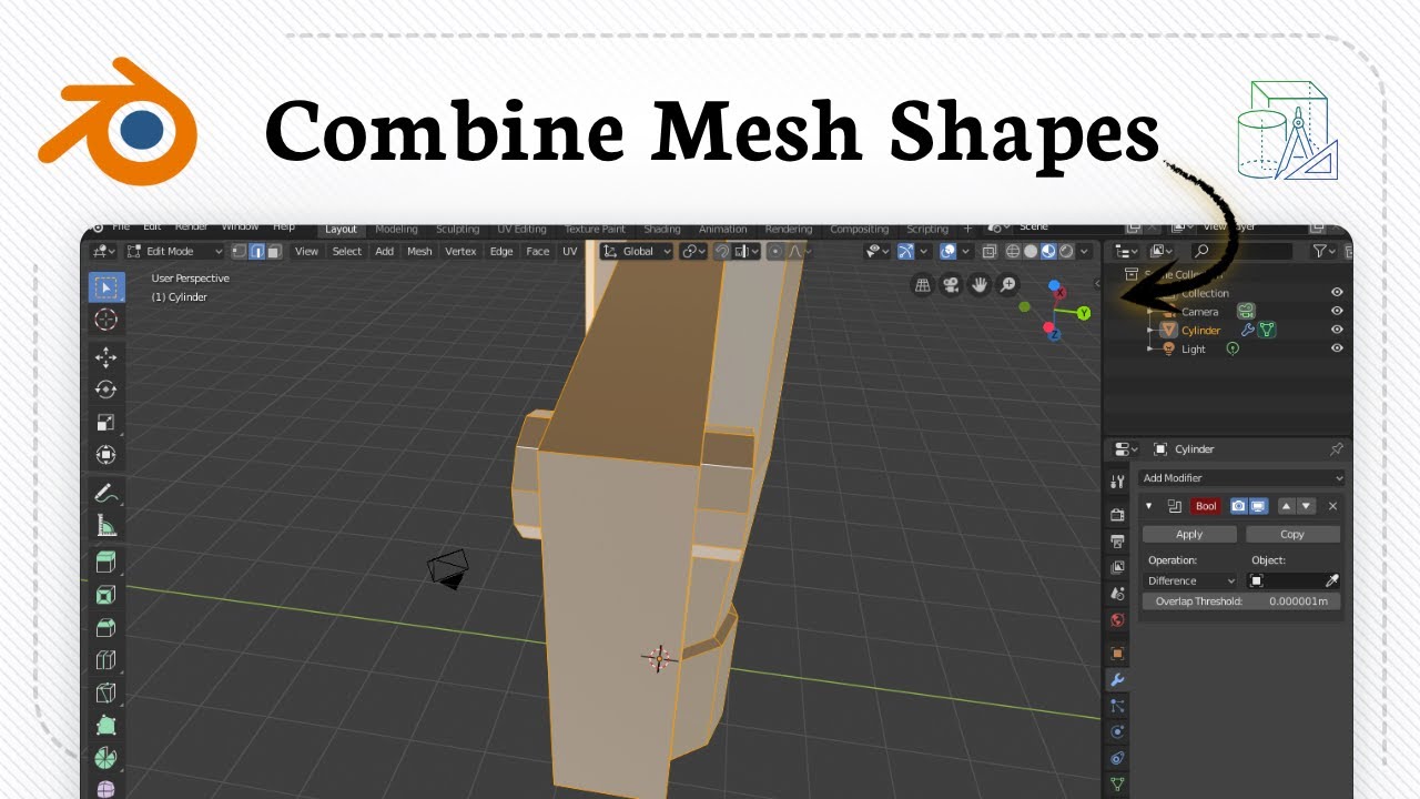 How to boolean in Blender (Object Combine)
