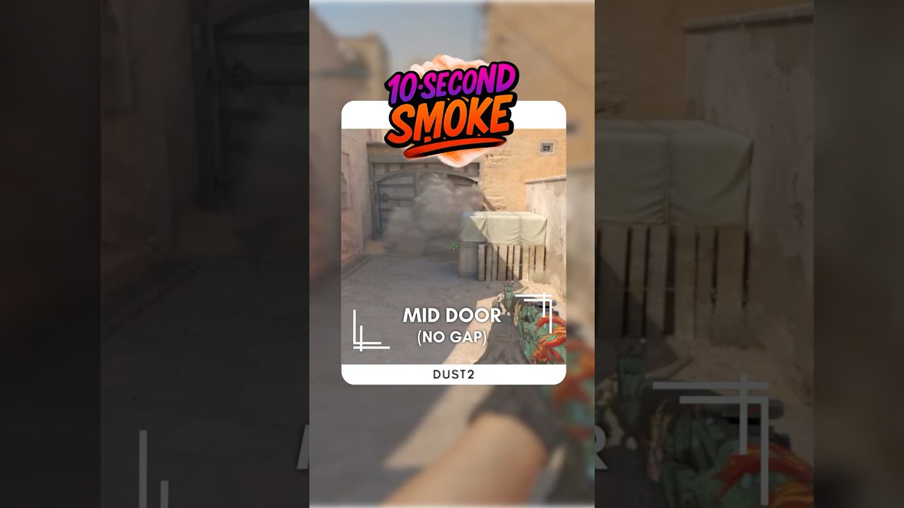 Dust2 Mid Door Smoke (No Gap) | 10-Second Smoke | CS2 Utility Guide