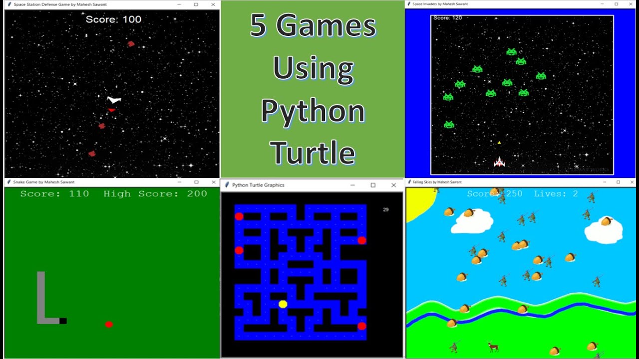 5 Games Using Python Turtle (with source code)