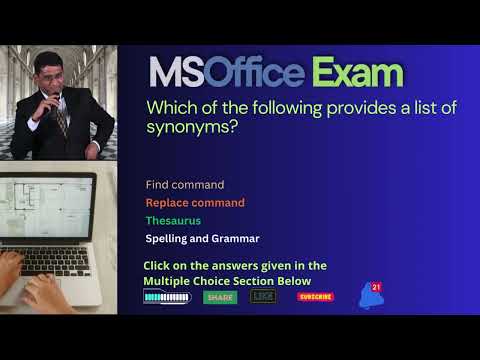 Which of the following provides a list of synonyms || MSoffice Exam || schoolhelp.info/exam