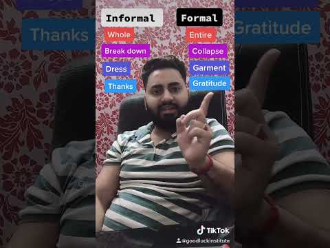 Formal and Informal English words | List of Formal and informal words | Goodluck Institute