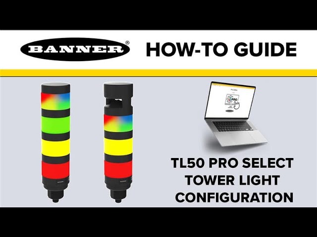 BANNER - Banner TL50B_GYRABSZ Industrial Tower Light with audible ...