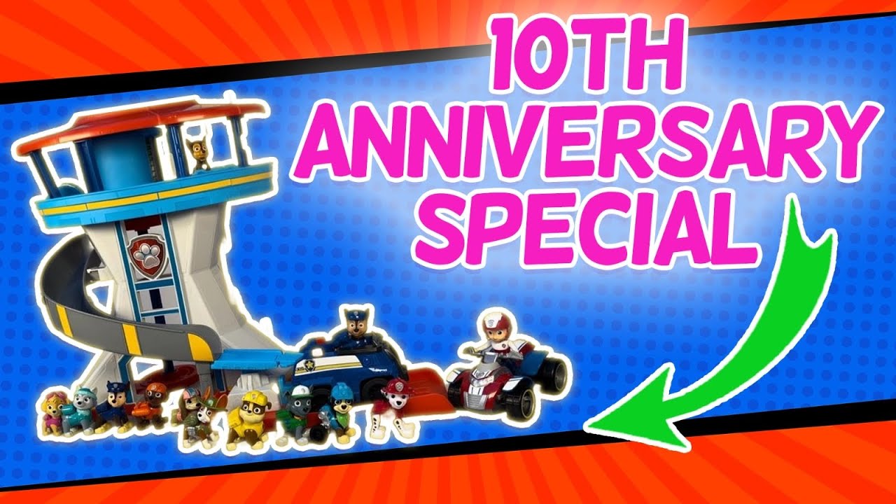 ASMR | Paw Patrol 10th Anniversary | 10 Collectable  Pups | Watch Tower | lookout Tower