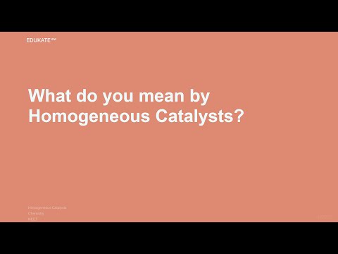 What do you mean by Homogeneous Catalysts?