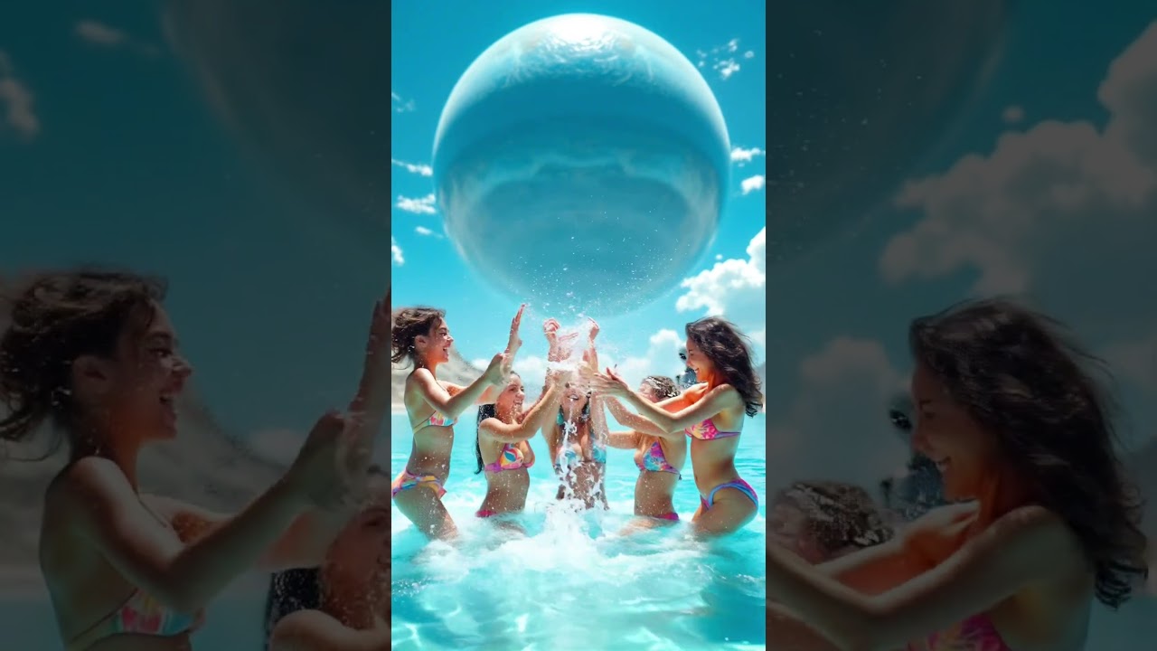 Wanna swim with these girls in this futuristic world? 🤤 #ai #art #bikini #thailand #future
