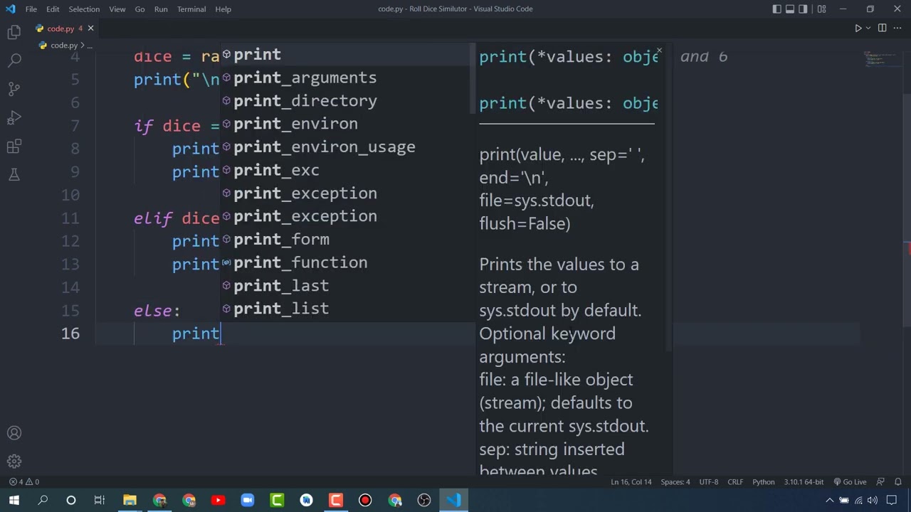 Roll Dice Simulator Game Using Python - Python Mini Project Tutorial