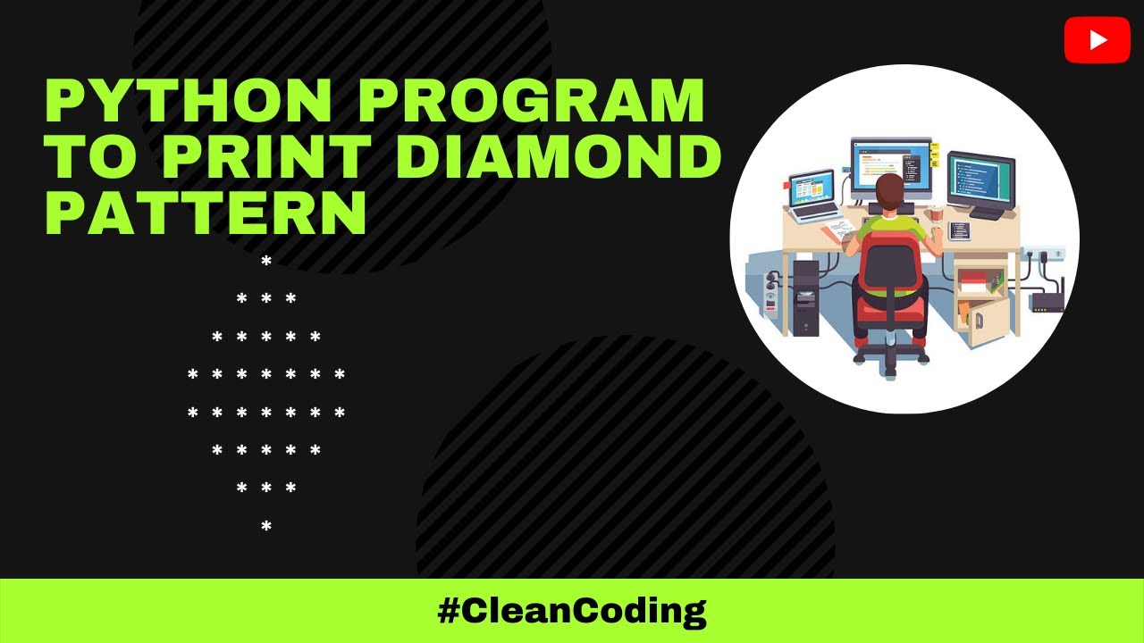 Diamond Shape Star Pattern | Python Program | Python Guy #shorts