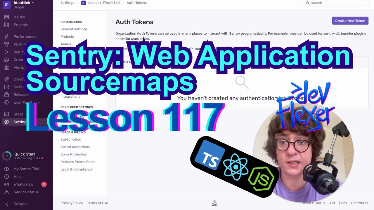 Lesson 117. Sentry: Web Application Sourcemaps (TypeScript, Node.js, React)