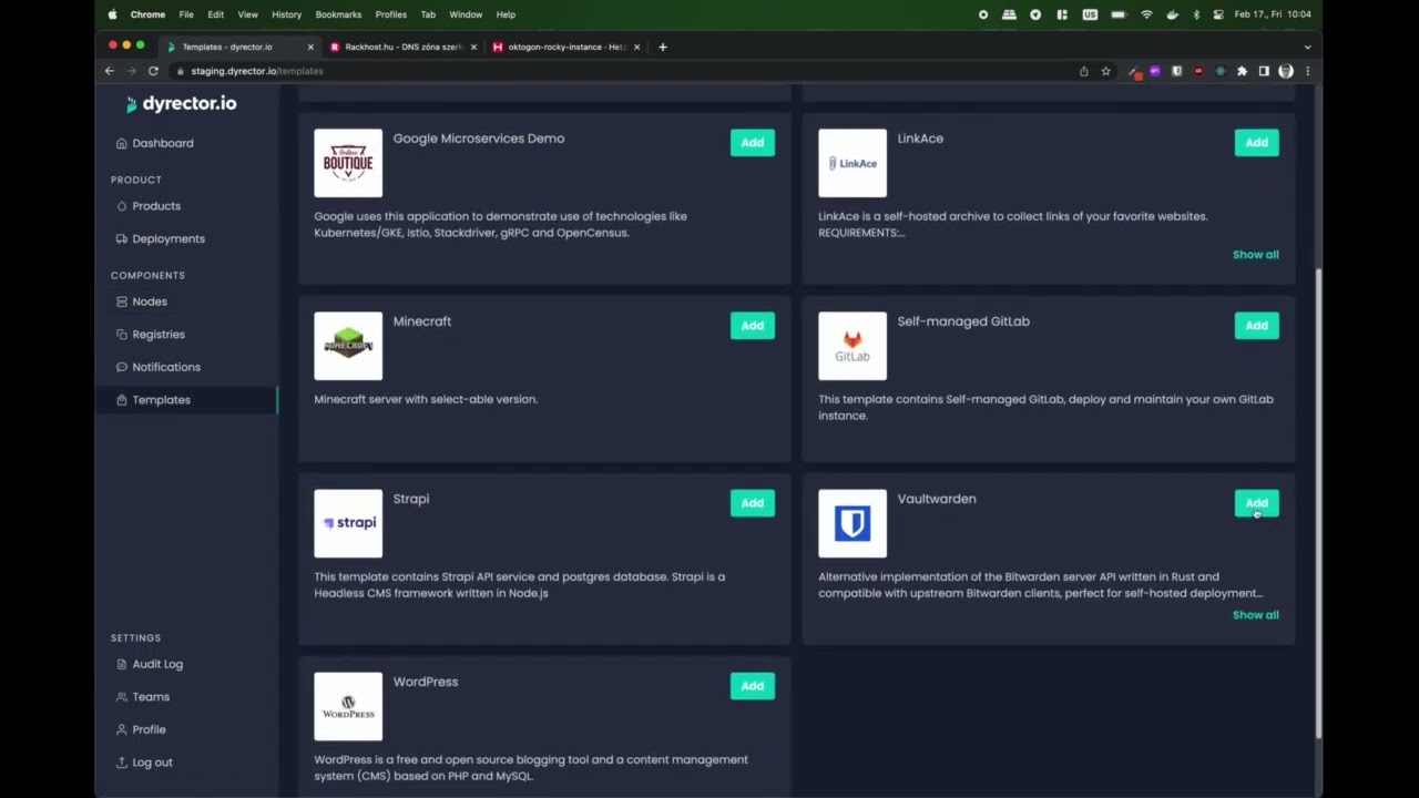dyrector.io - Open-source Portainer alternative with version management.
