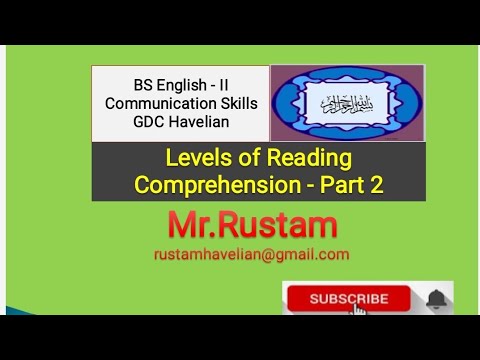 Communication Skills - Three Levels of Reading Comprehension
