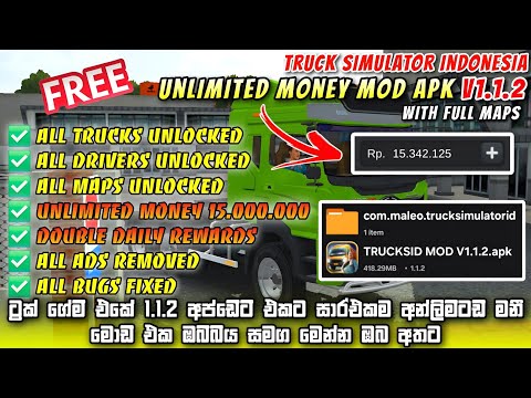Truck simulator indonesia v1.1.2 update unlimited money mod APK+OBB || trucks and drivers unlocked