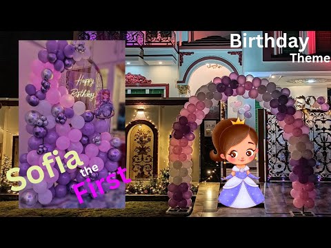 Sofia the first. Birthday theme decoration at home