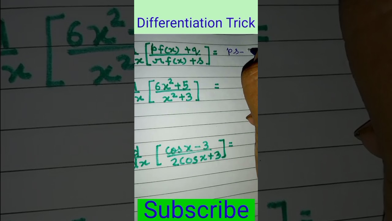 Differentiation Trick/Calculus Shortcut/#youtube /#shorts /#maths /#viral