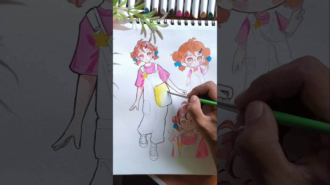 Cute🌸 anime girl drawing #shorts #art #drawing