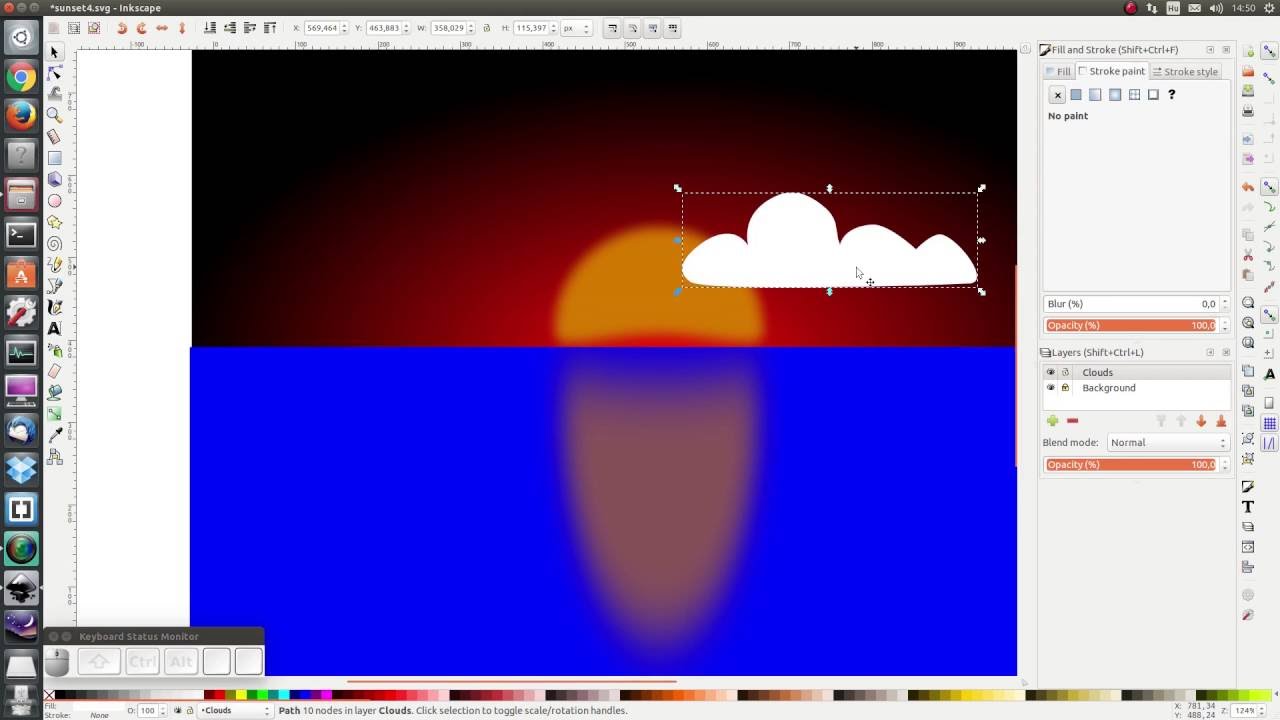 Inkscape: Drawing a sunset 4