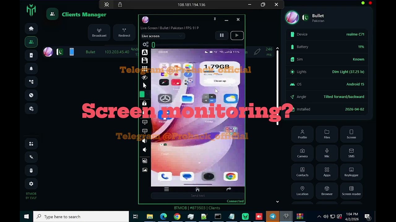 BT MOB v4.2 Android RAT Full Demo 2026 | Live Screen Control + Keylogger + APK Builder'