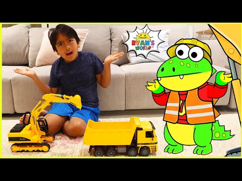 Ryan learns about Construction Vehicles for kids!