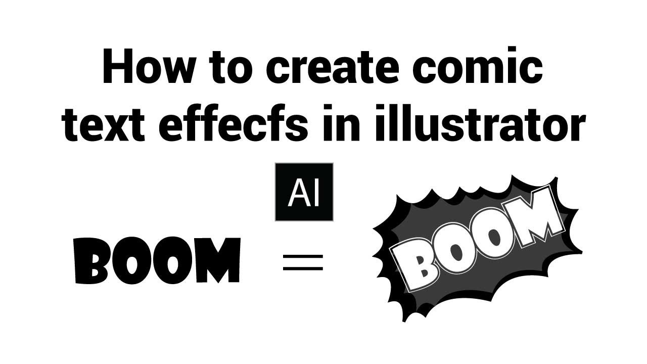 how to create comic text effects in illustrator | illustrator tutorial