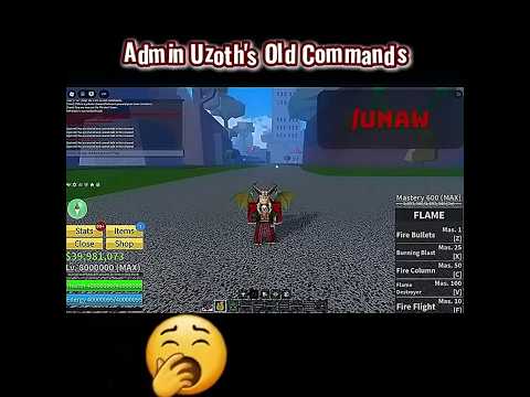 NEW VS OLD COMMANDS OF ADMIN UZOTH! #bloxfruits #roblox
