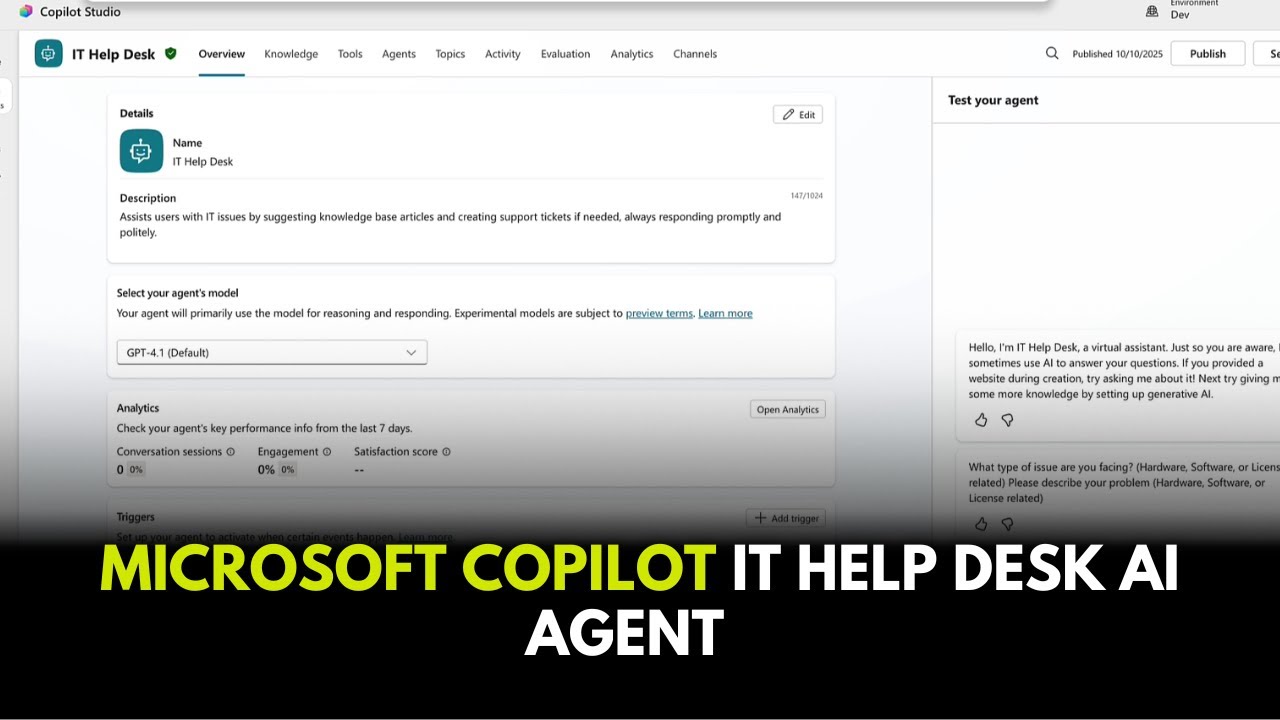Microsoft Copilot IT Help Desk AI Agent