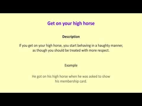 Get on your high horse