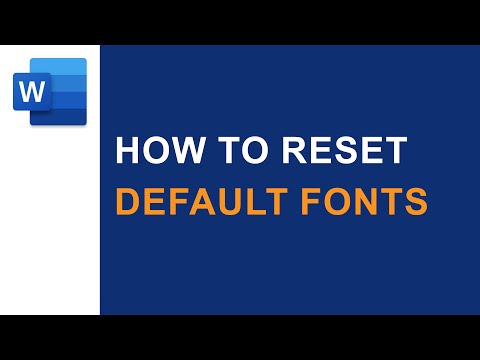 How to reset default fonts in Microsoft Word – Chantha Nav
