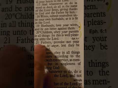 Children obey your parents (COLOSSIANS 3:20)