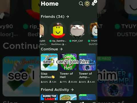 Roblox bug (i can't join my friend) #shorts