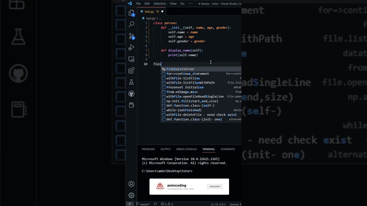 classes in python for a person example