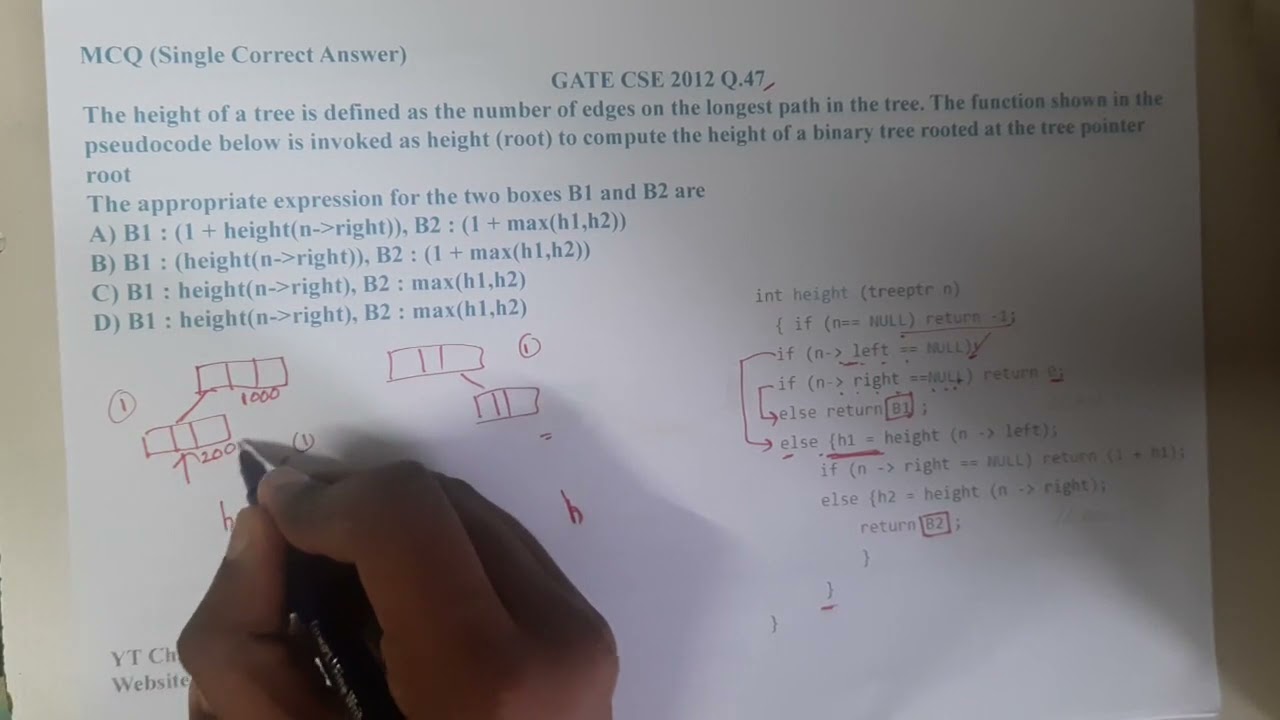 GATE CSE 2012 Q 47 || Trees ||Data Structure || GATE Insights Version: CSE