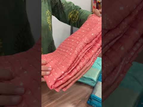 Semi Tussar Silk Sarees with (Sequins design)| TTDS776 | Price @ 750/- | templedesigner.com