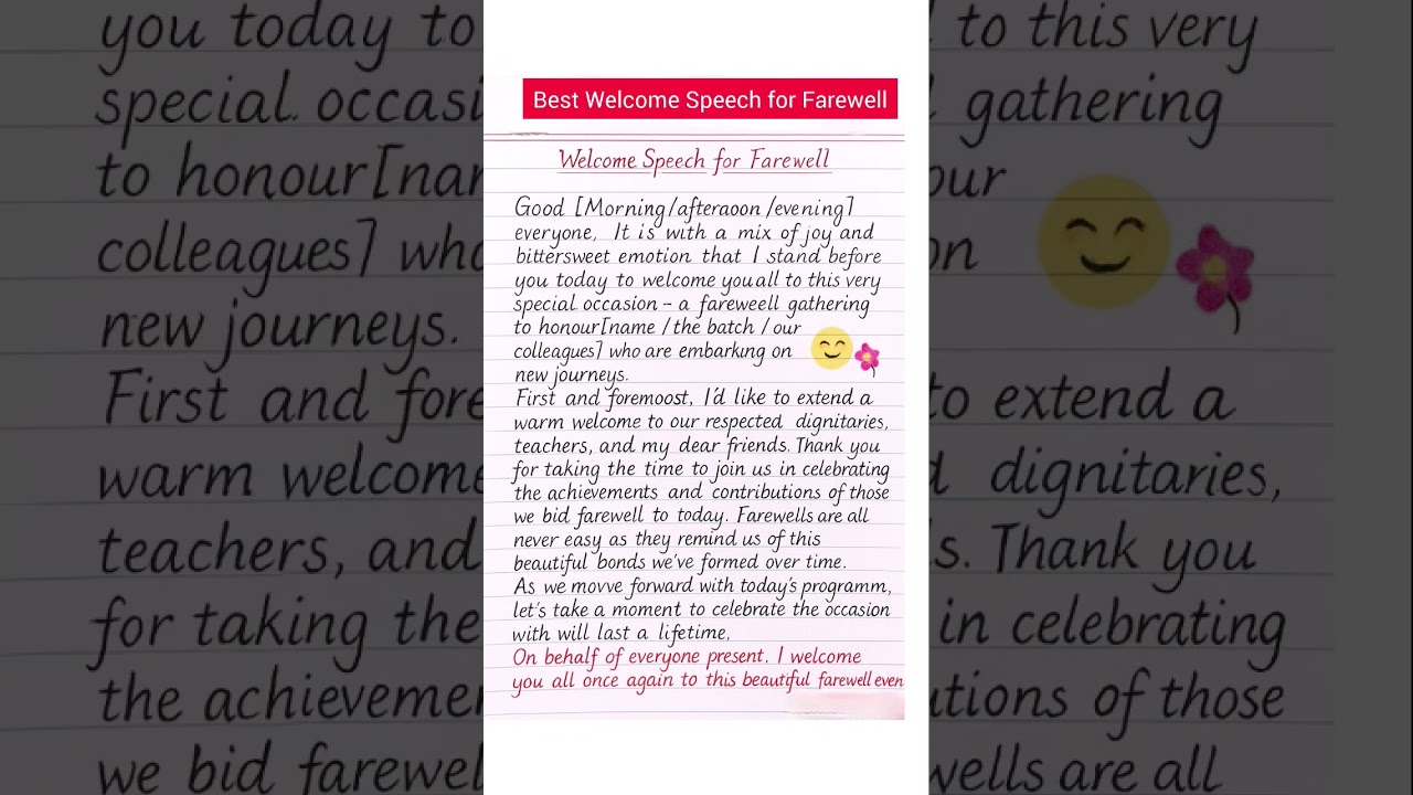 Best Welcome Speech for Farewell | Simple & Heart-Touching Farewell Speech #welcomeSpeech