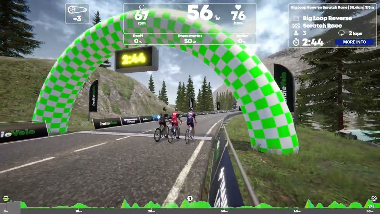 TrainingPeaks Virtual - Big Loop Reverse Scratch Race | 50.6km | 319m