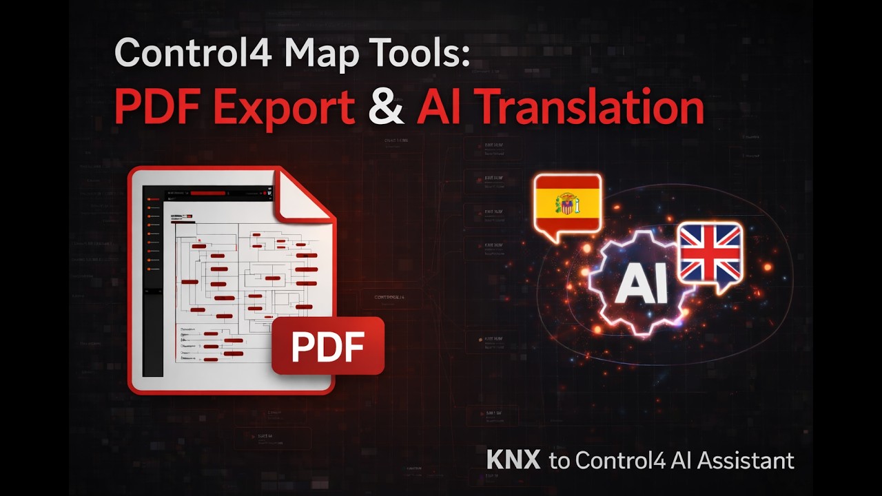 Control4 Map Tools: PDF Export and AI Project Translation | KNX to Control4 AI Assistant