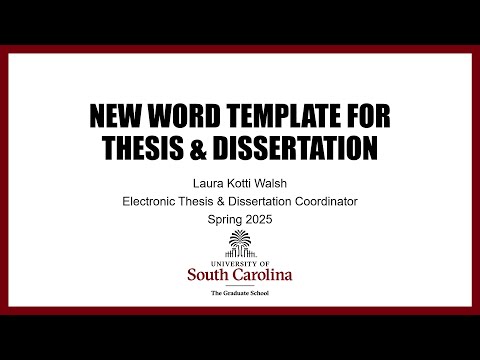 New MS Word Template Workshop, Feb. 7, 2025