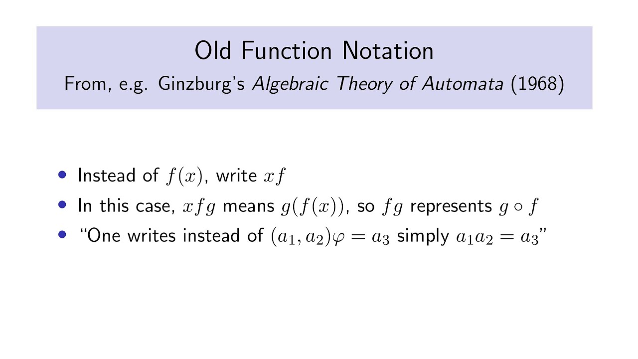 Some Old Function Notation
