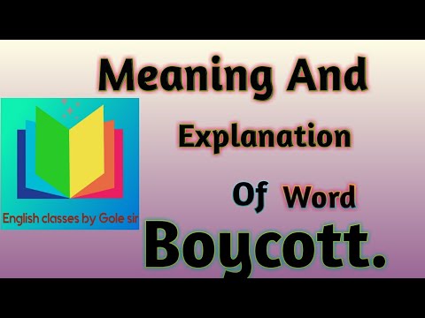 Boycott meaning and Explanation