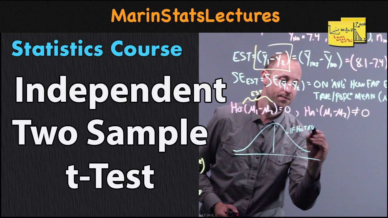 Two Sample t-test for Independent Groups | Statistics Tutorial #23| MarinStatsLectures