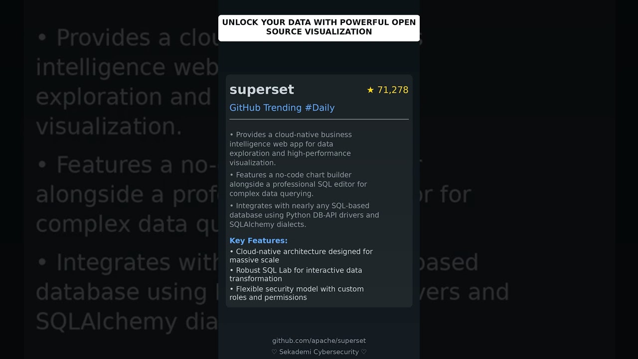 GitHub Trending Repositories: apache/superset 🇬🇧