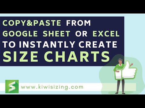 Copy&paste from Google Sheet or Excel to instantly create size chart | Kiwi Sizing