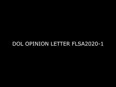 DOL OPINION LETTER FLSA2020 1