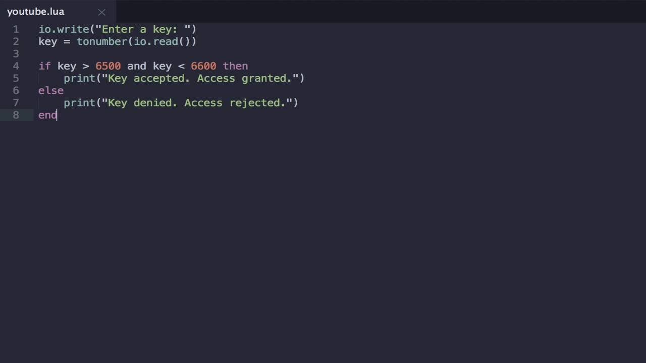 Lua Tutorial #6: Logical Operators
