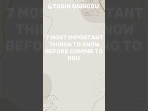 7 most important things to know before coming to OOU #studentlife #contentcreator #oou